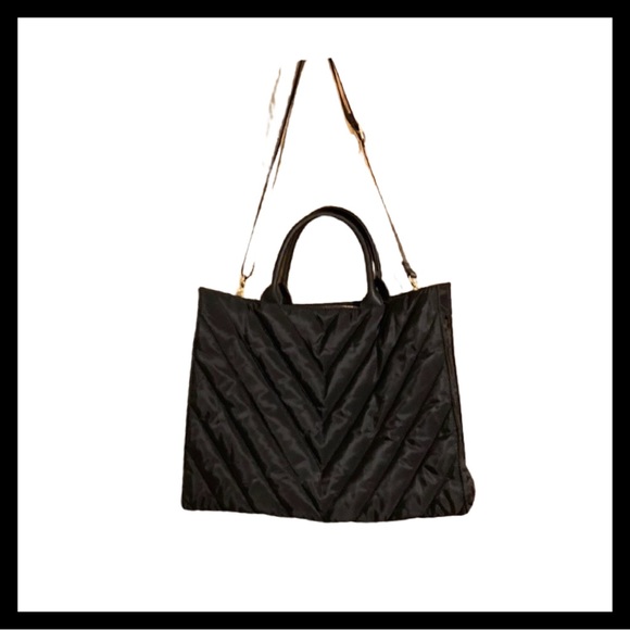 PS | Bags | Euc Ps Black Quilted Tote Wshoulder Strap | Poshmark
